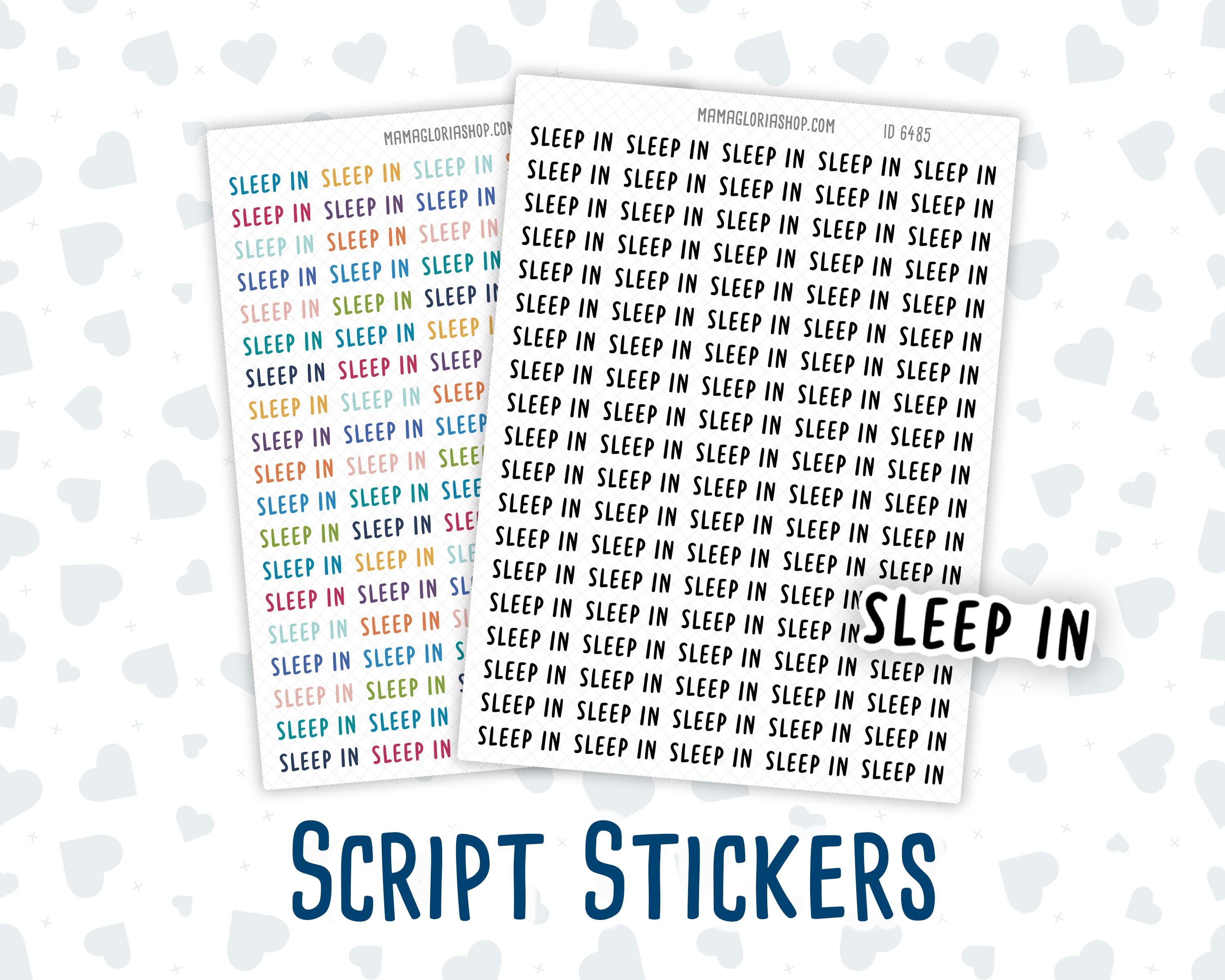 Sleep In - Script Stickers For Planners - Headers – mamagloriashop