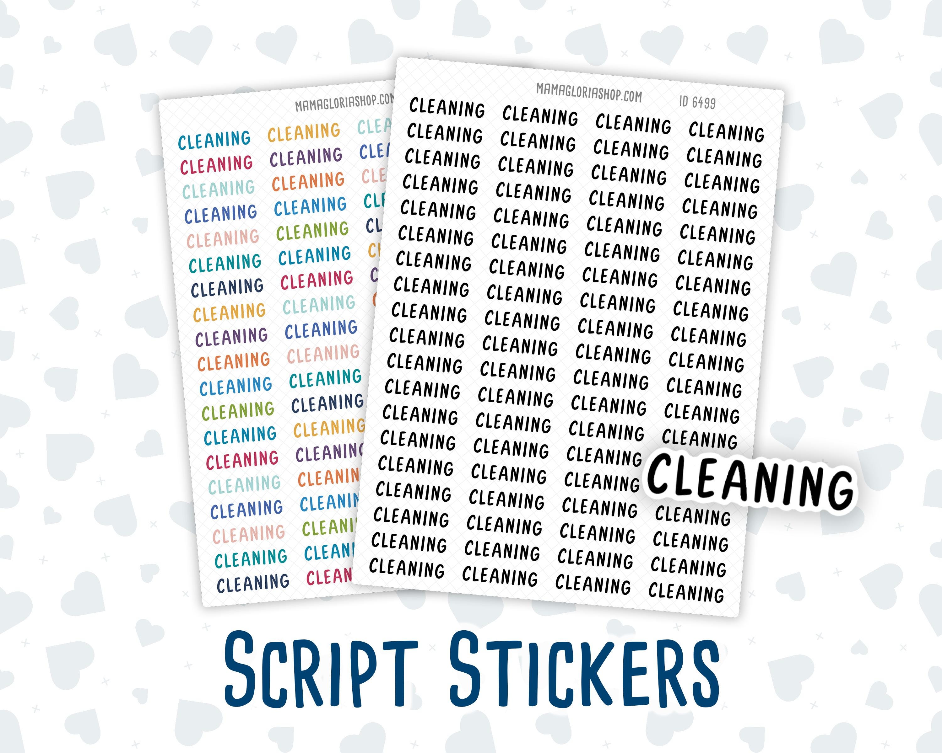 Cleaning - Script Stickers For Planners - Headers – mamagloriashop