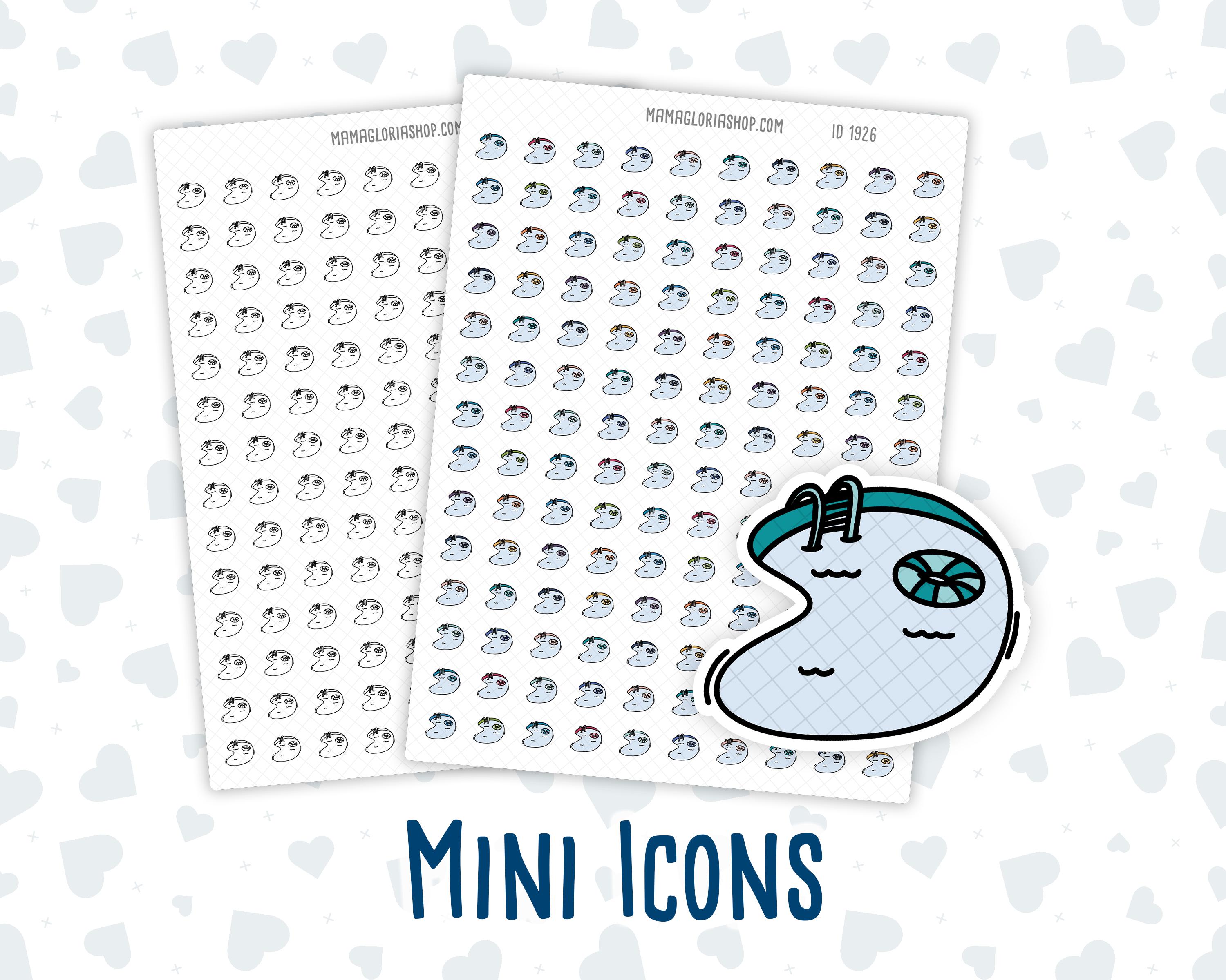 Swimming Pool - Poolside - Swim Day - Doodle Icon-Sticker – mamagloriashop