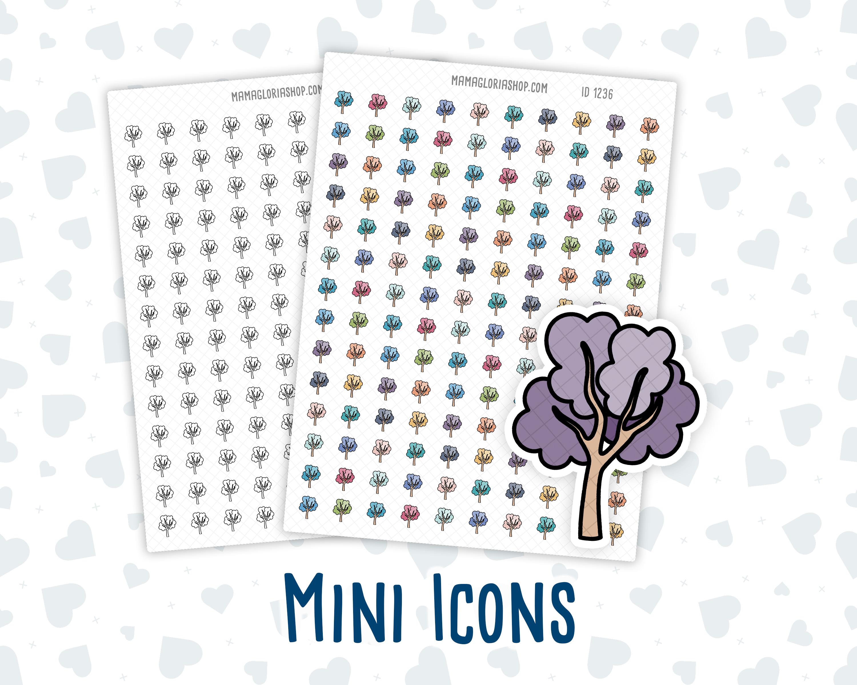 Tree - Park Day - Nature - Outdoor - Doodle Icon-Sticker – mamagloriashop