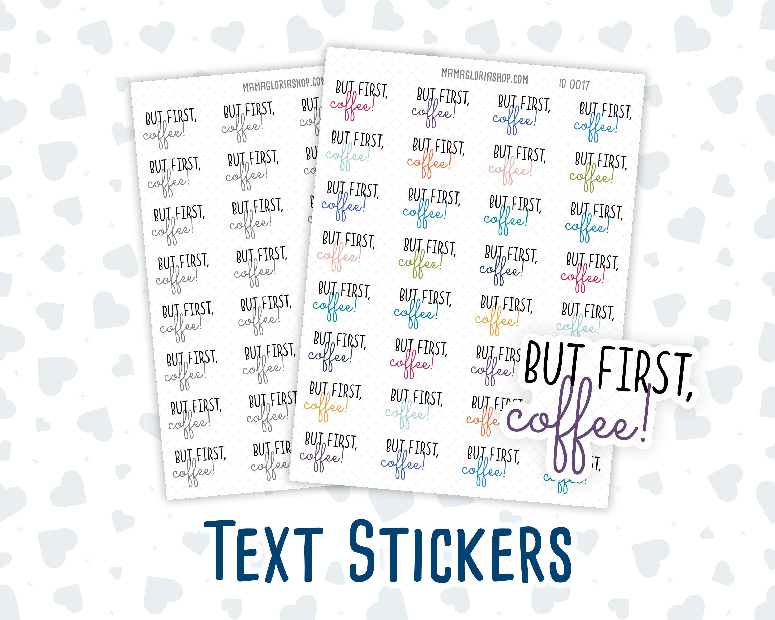 But First, Coffee - Text Stickers For Planners - Handwritten ...
