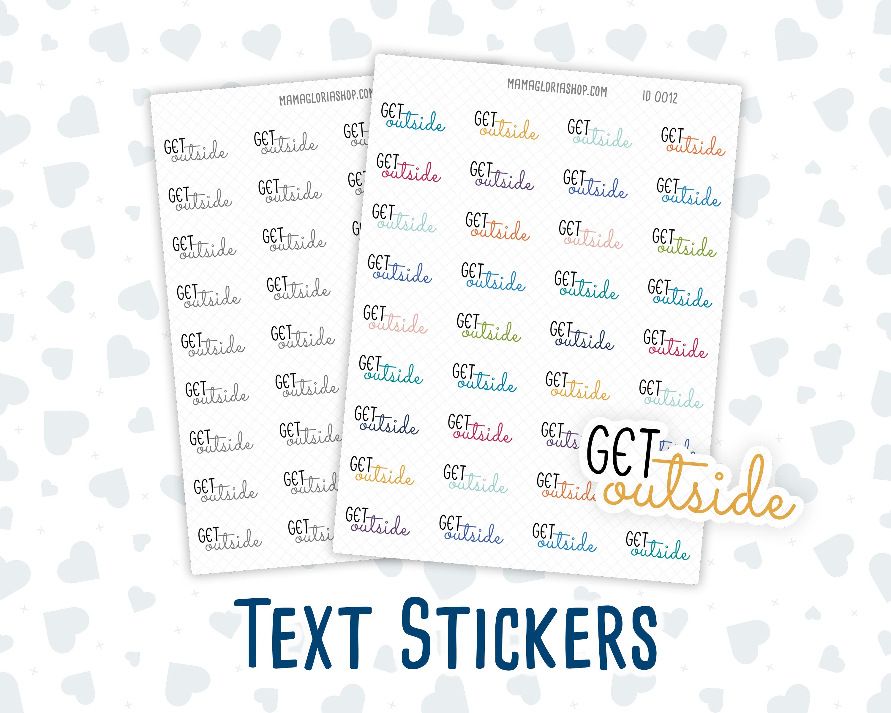 Get Outside - Text Stickers For Planners - Handwritten – mamagloriashop