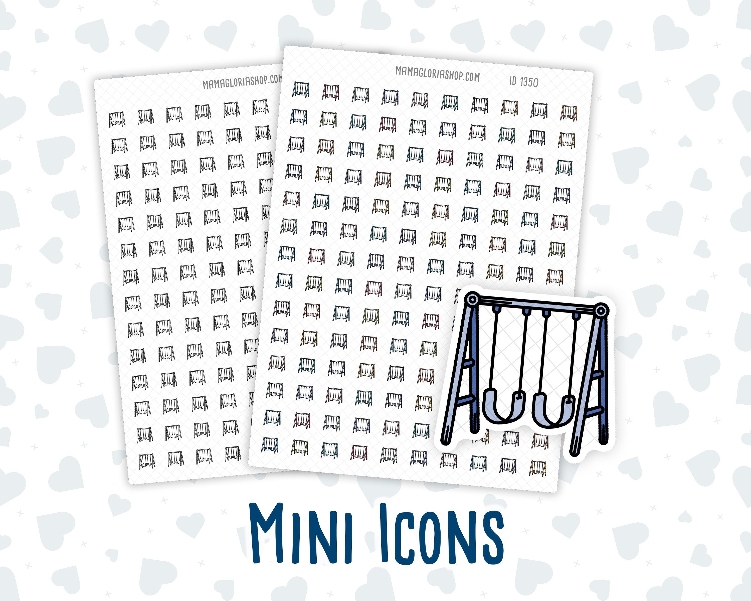 Swing Set - Playground - Park Day - Doodle Icon-Sticker – mamagloriashop