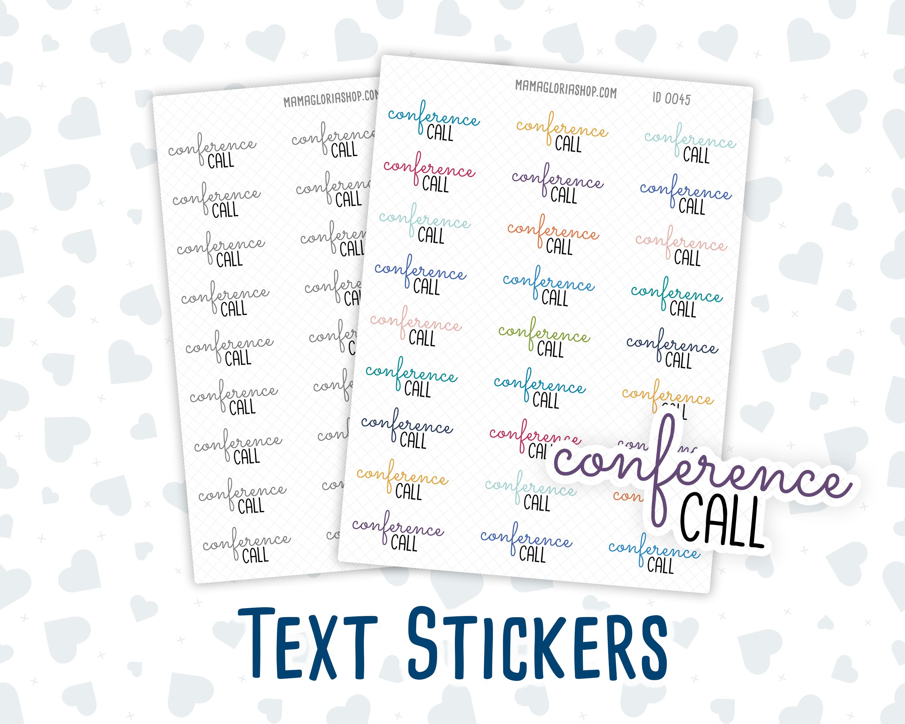 Conference Call - Text Stickers For Planners - Handwritten – mamagloriashop