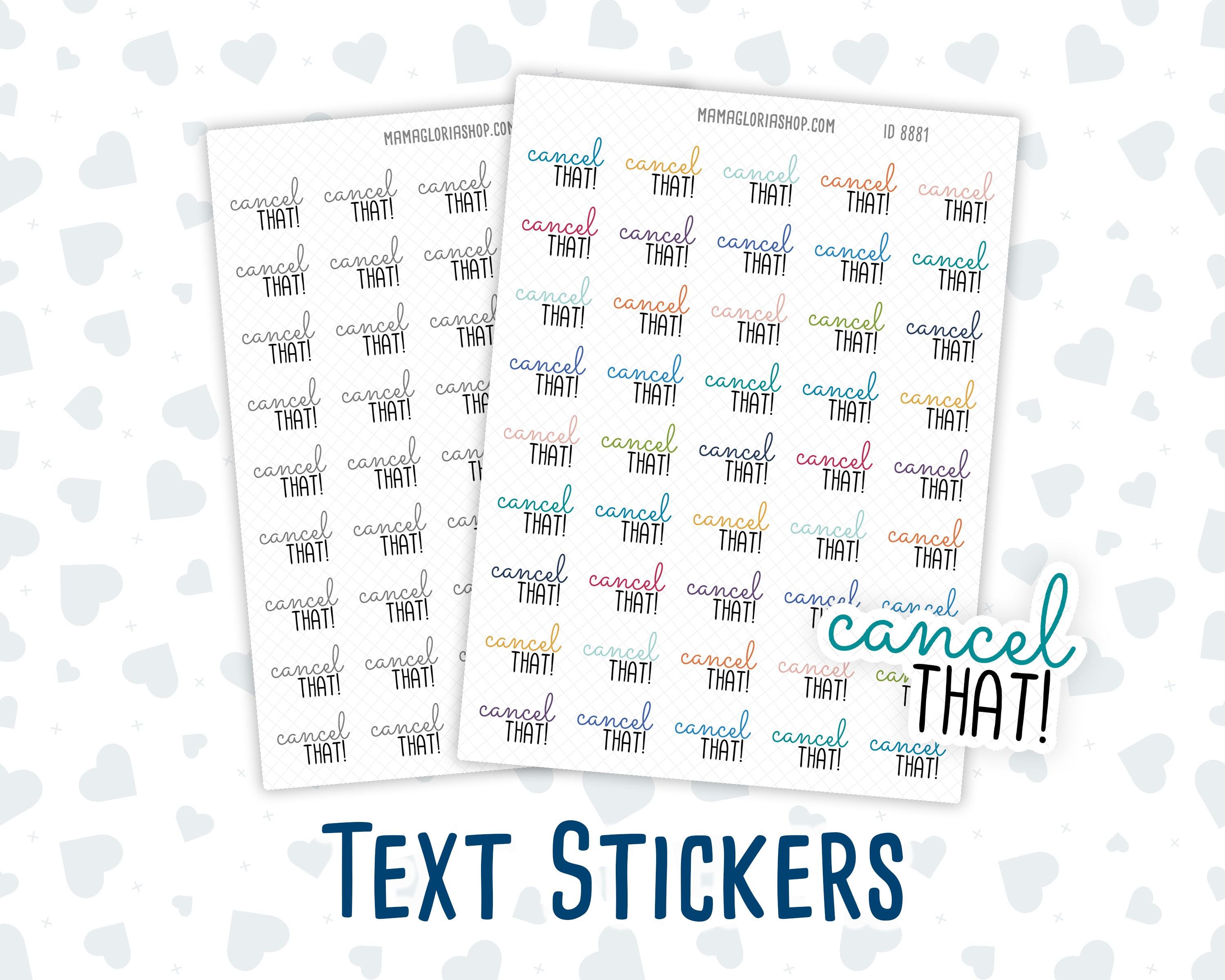 Cancel That - Text Stickers For Planners - Handwritten – mamagloriashop