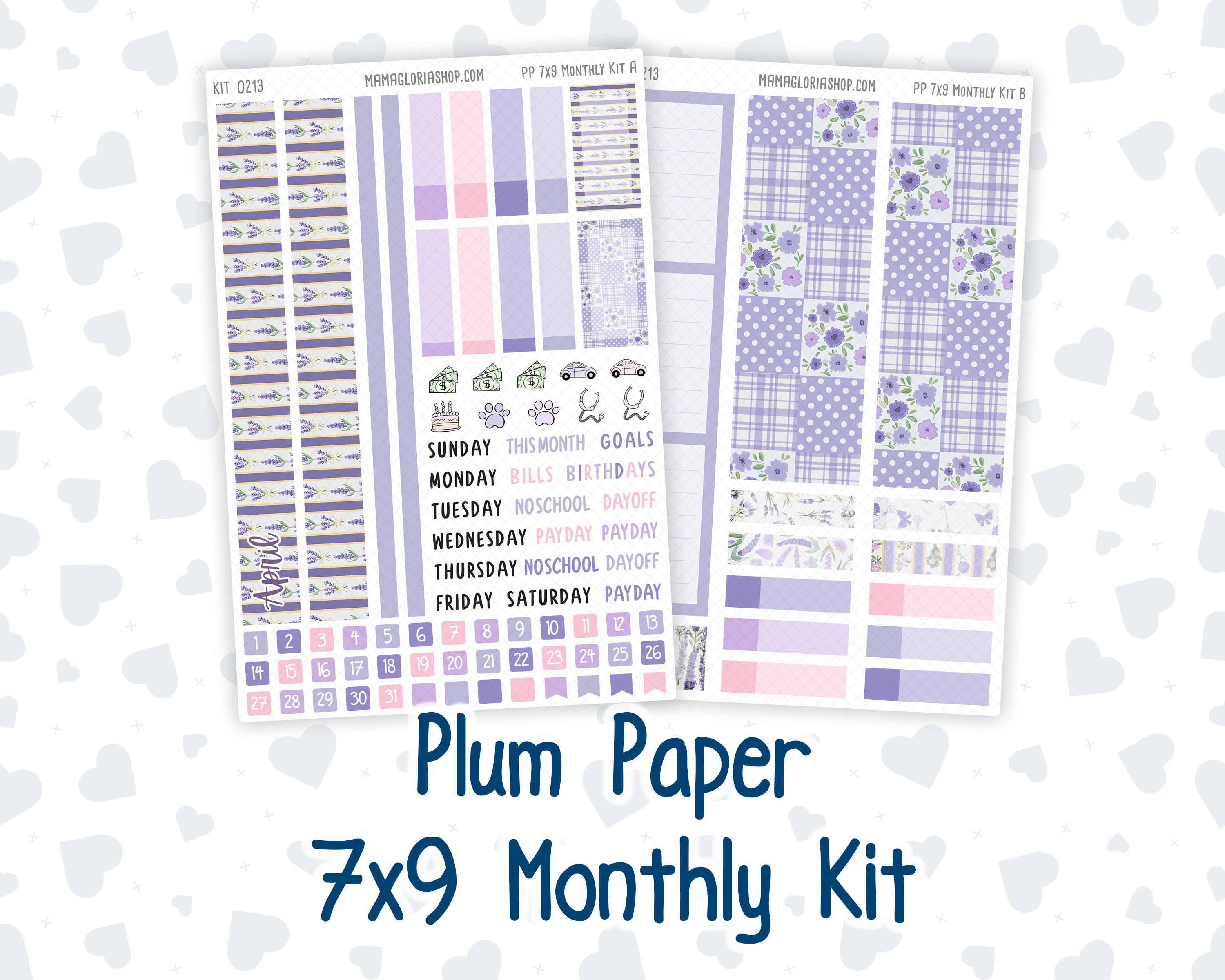 Kit 0213 Plum Paper 7x9 – Monthly - Provence - April – mamagloriashop