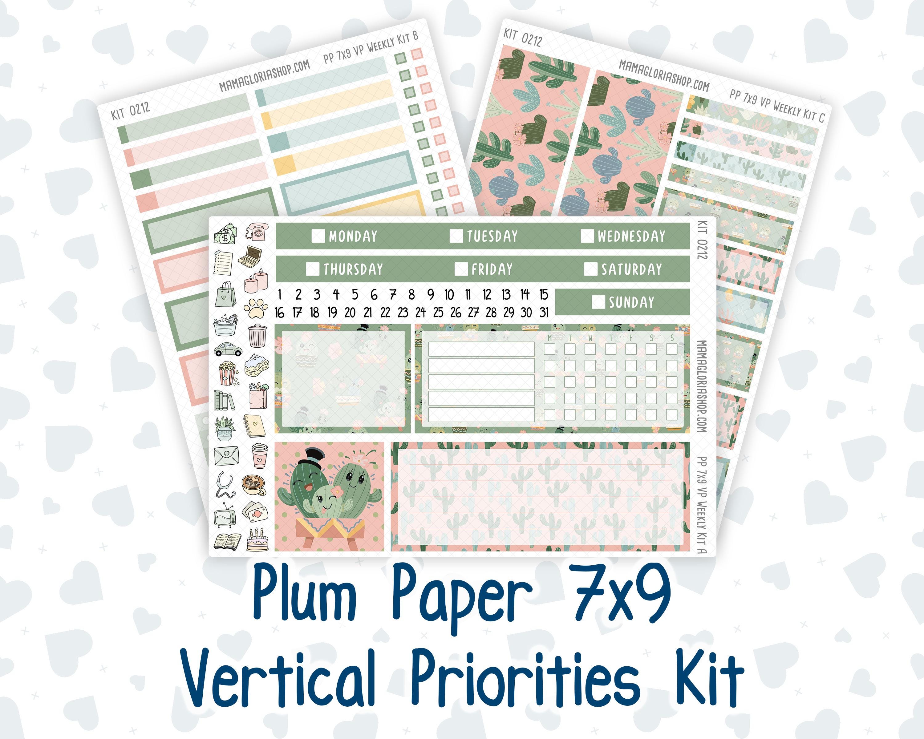 Kit 0212- 7x9 Plum Paper Vertical Priorities - Prickly And Pretty- Apr ...