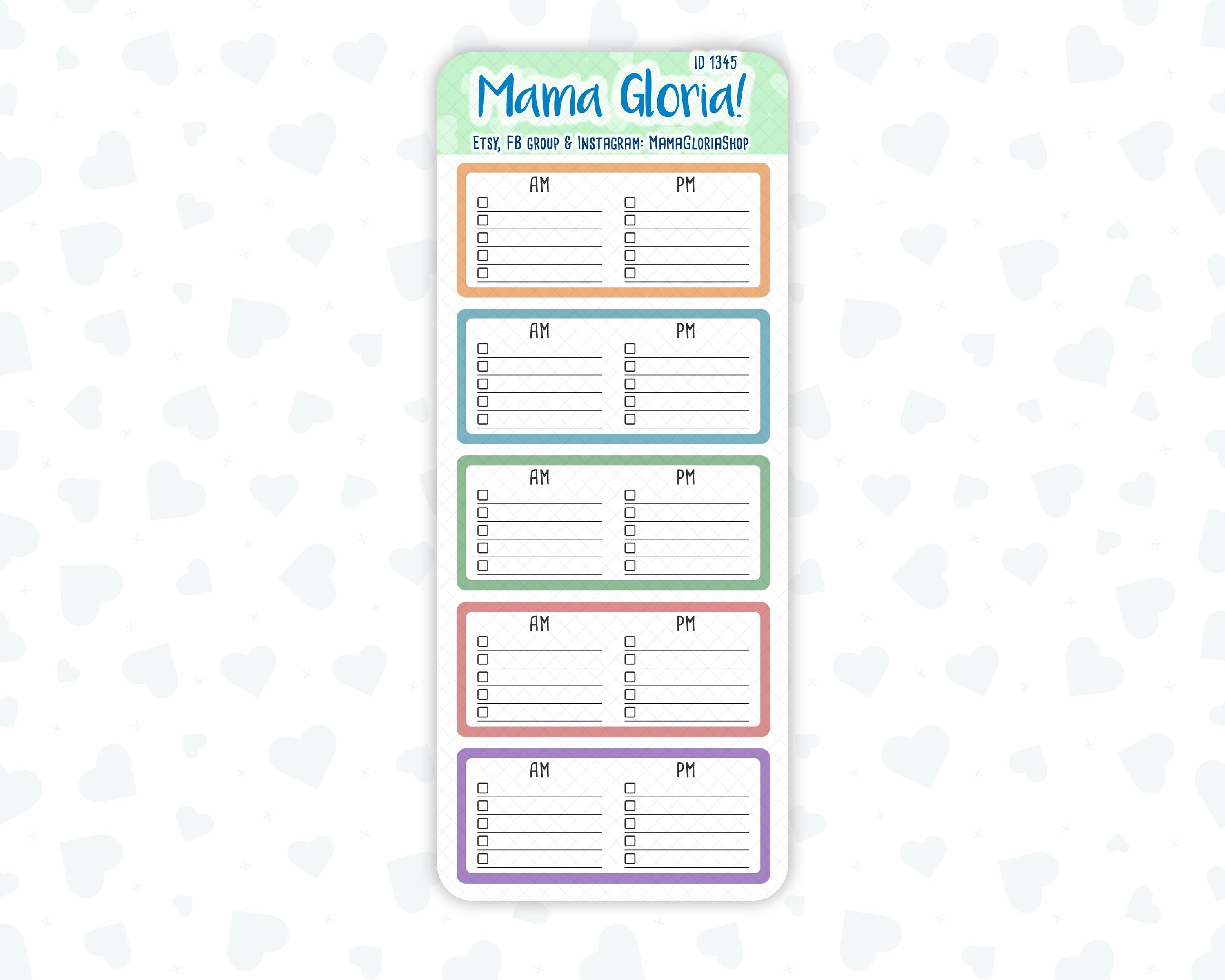 AM PM routines Checklist - Boxes – mamagloriashop