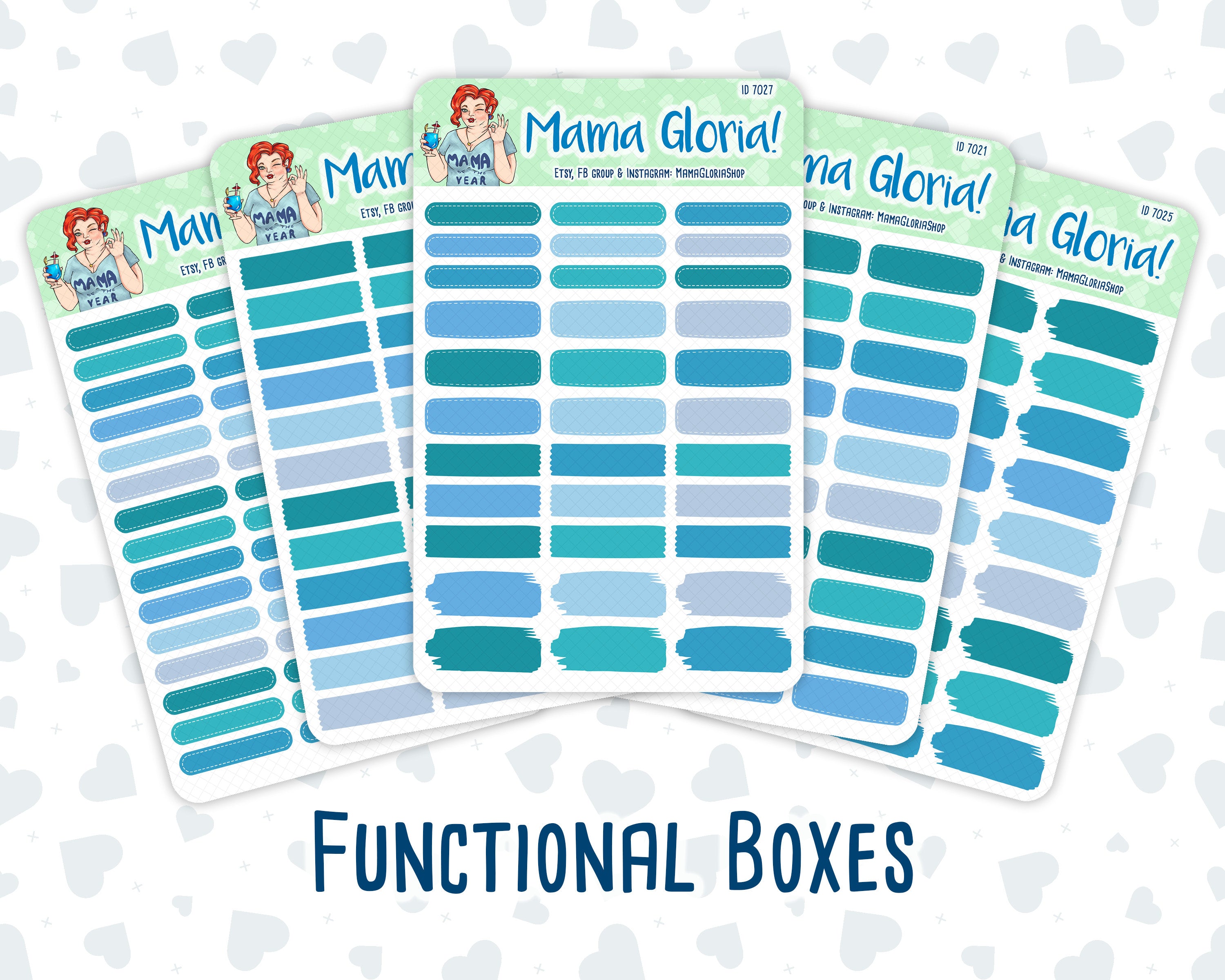 Quarter Boxes Sticker Pack - January Colors- Hourly Boxes - 2024 ...